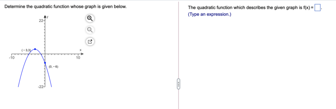 Solved Determine the quadratic function whose graph is given | Chegg.com