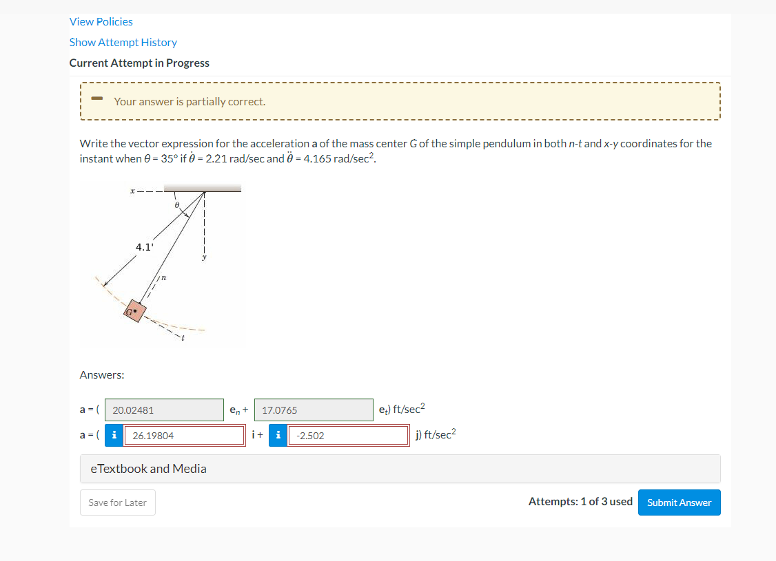 Solved Write the vector expression for the acceleration a of | Chegg.com