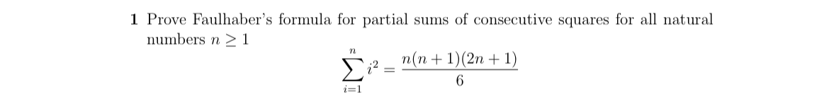 Solved 1 ﻿Prove Faulhaber's formula for partial sums of | Chegg.com