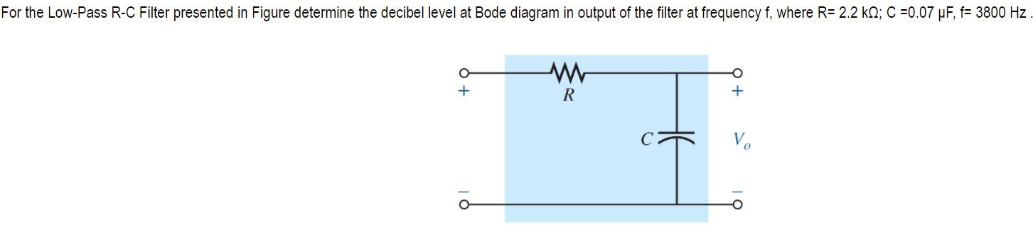 Solved For the Low-Pass R-C Filter presented in Figure | Chegg.com