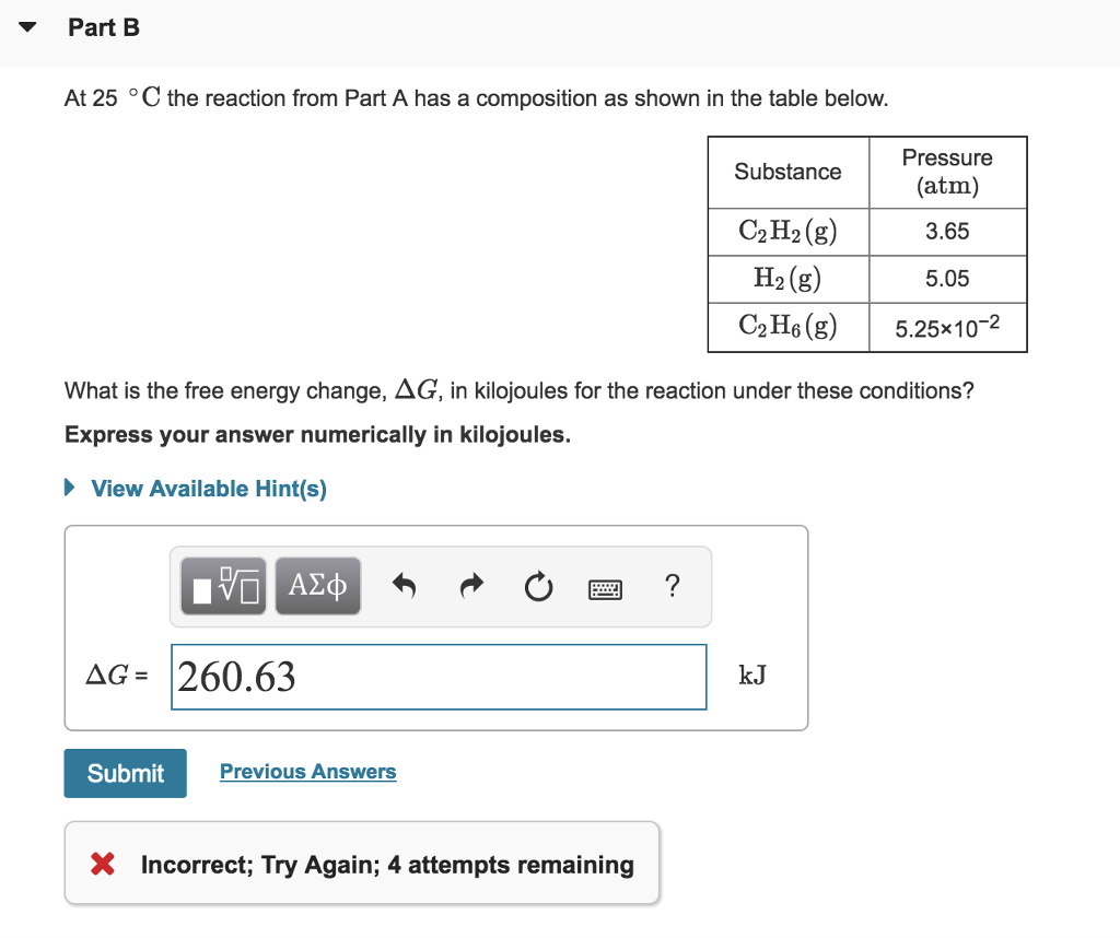 Solved Part A Acetylene, C2 H2, can be converted to ethane, | Chegg.com