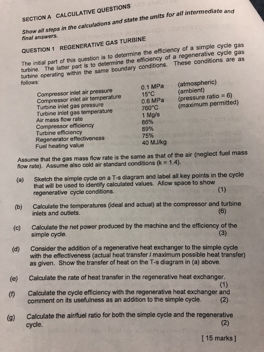 Solved CALCULATIVE QUESTIONS SECTION A tions and state the | Chegg.com