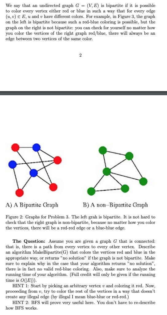 Solved We say that an undirected graph G = (V,E) is | Chegg.com