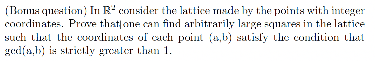Solved (Bonus question) In R2 consider the lattice made by | Chegg.com
