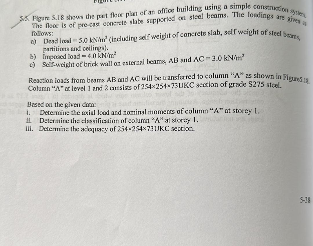 5.5. Figure 5.18 shows the part floor plan of an | Chegg.com