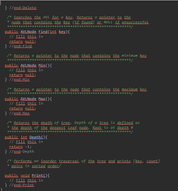 Solved In this homework you will implement a AVL tree | Chegg.com