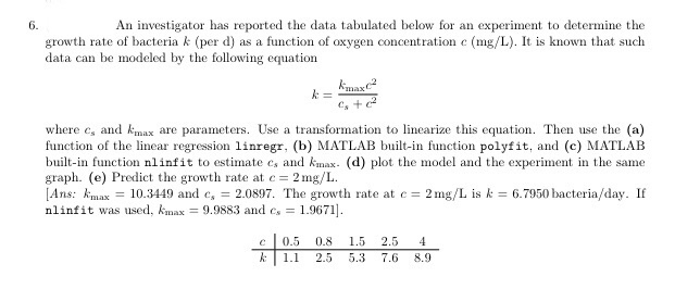 (Solved) - Use matlab only to solve this question ! An investigator has ... (Solved) - Use matlab only to solve this question ! An investigator has ...