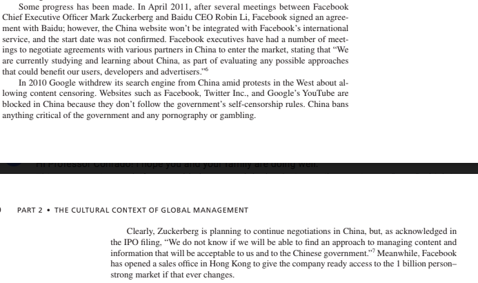 Solved CASE STUDY Facebook's Continued Negotiations in | Chegg.com