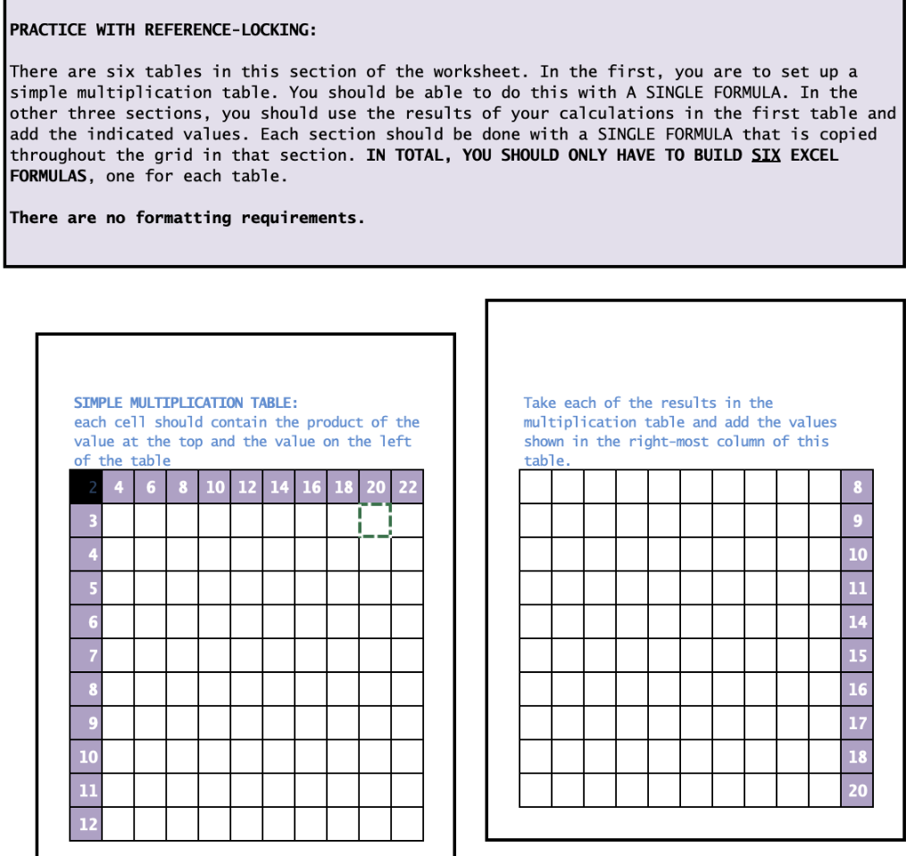 PRACTICE WITH REFERENCE-LOCKING: There are six tables | Chegg.com