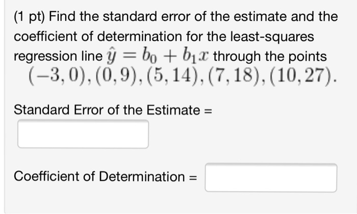 Solved Find the standard error of the estimate and the | Chegg.com