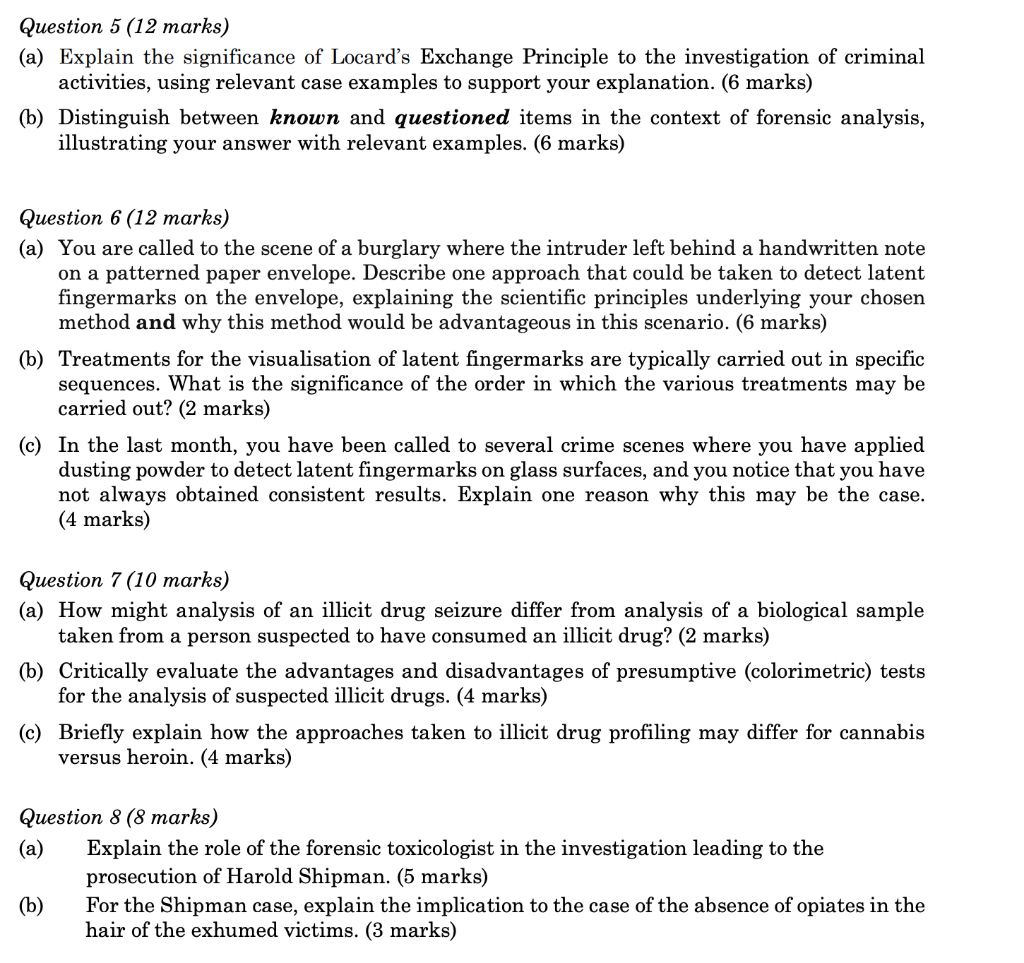 Solved Question 5 (12 marks) (a) Explain the significance of | Chegg.com