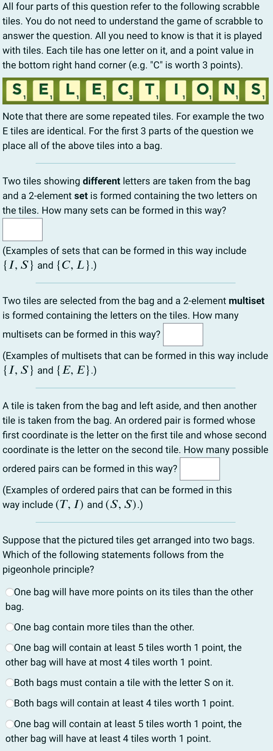 Solved All four parts of this question refer to the | Chegg.com