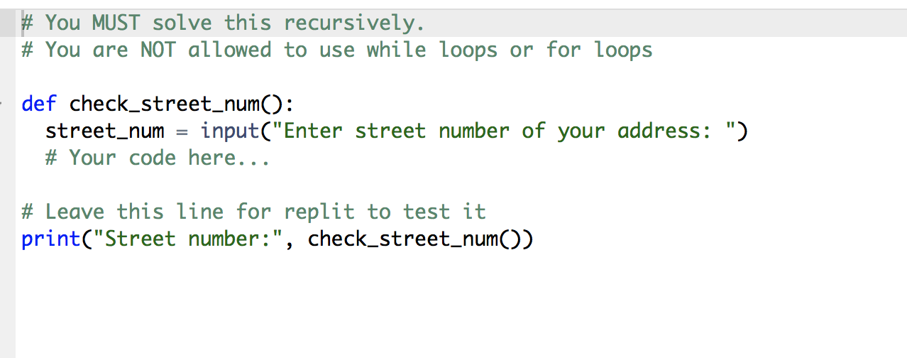 Solved Input Validation You MUST solve this recursively. You | Chegg.com