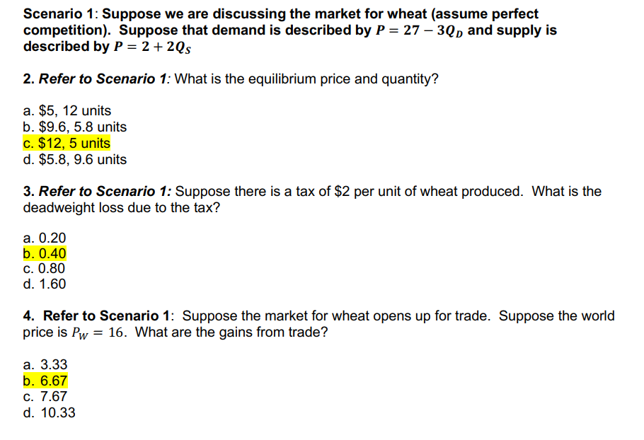 Solved Scenario 1: Suppose we are discussing the market for | Chegg.com