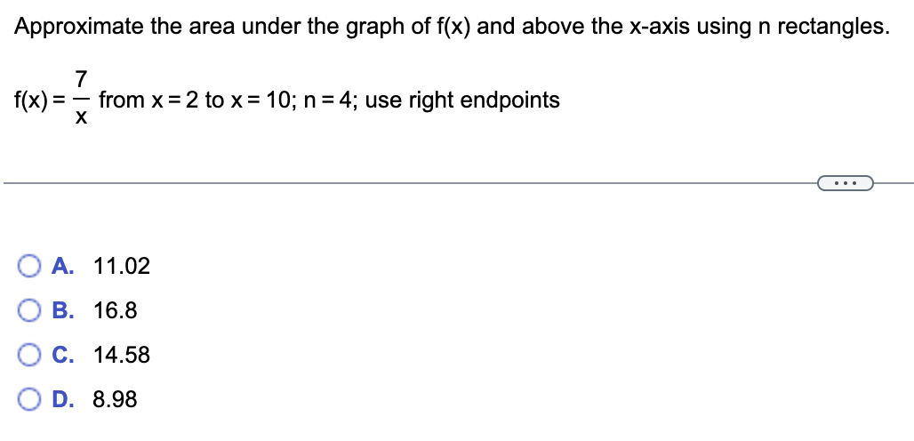 Solved Approximate the area under the graph of f(x) and | Chegg.com