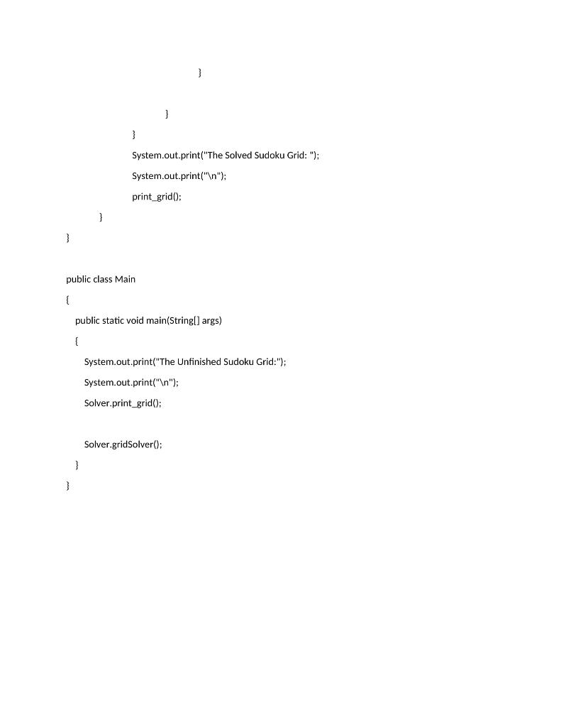 Solved class Solver { public static int[][] sudoku_grid = | Chegg.com