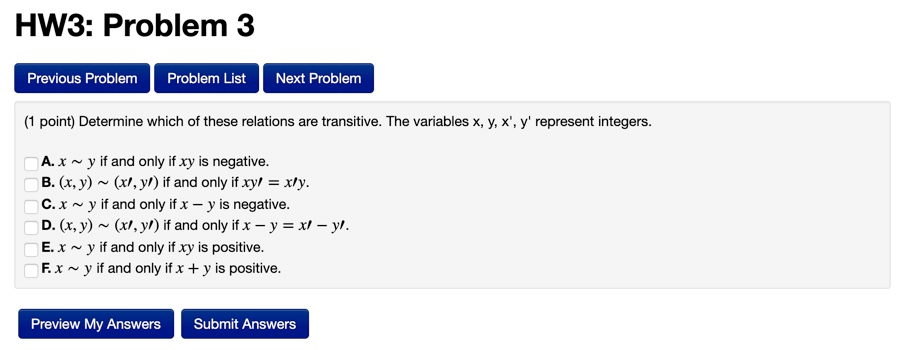 Solved HW3: Problem 3 Previous Problem Problem List Next | Chegg.com