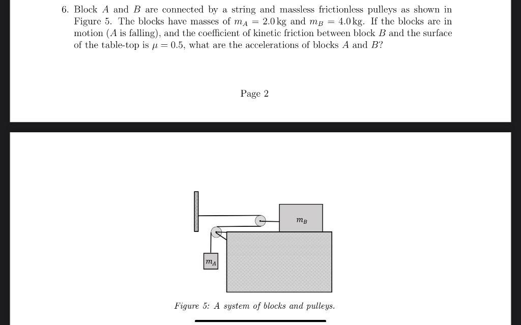 Solved 6. Block A and B are connected by a string and | Chegg.com