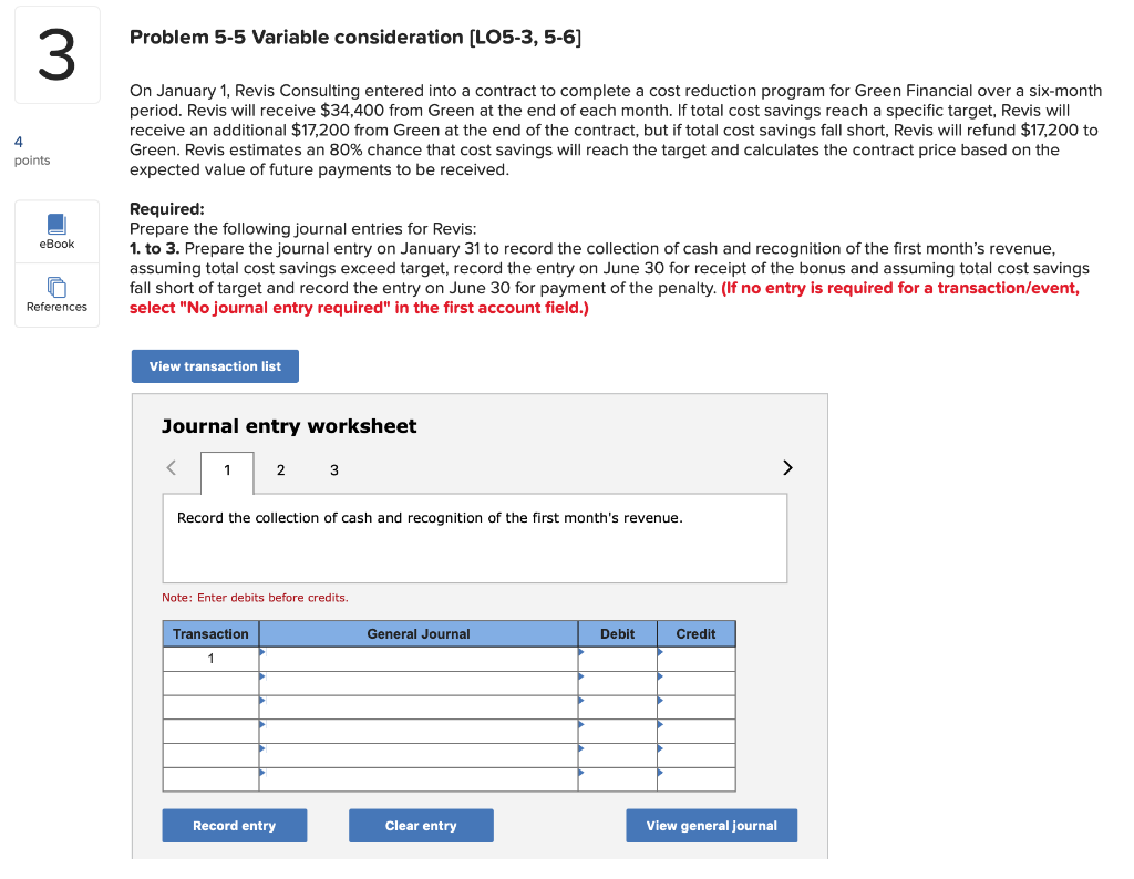 Solved 3 Problem 5-5 Variable consideration [LO5-3, 5-6) On | Chegg.com