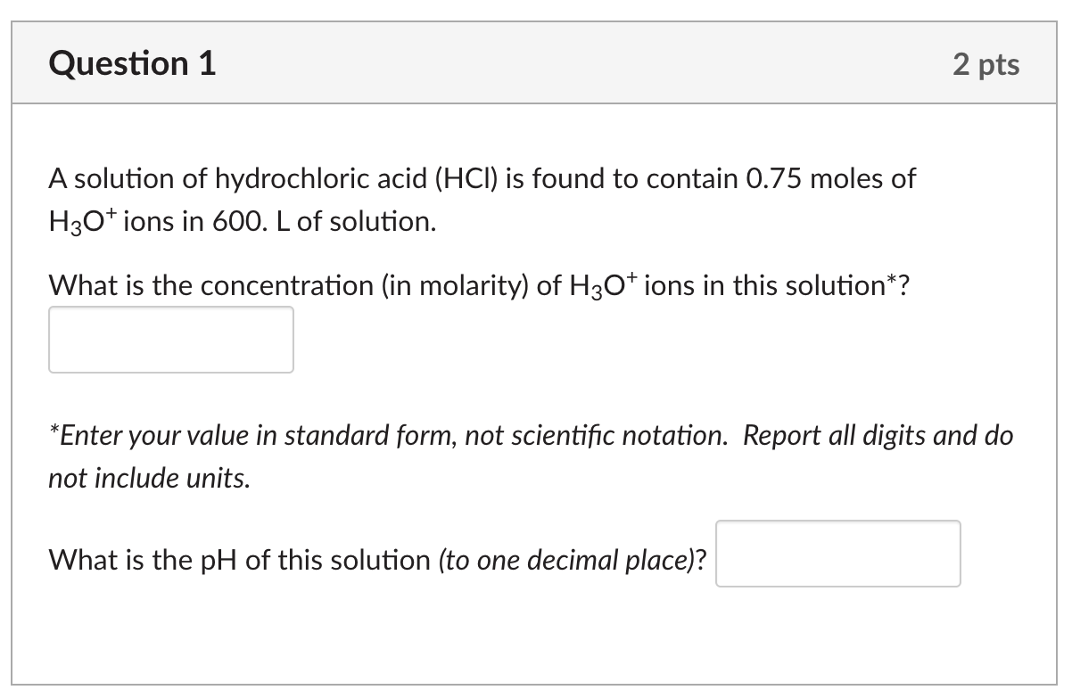 Solved A solution of hydrochloric acid (HCl) is found to | Chegg.com