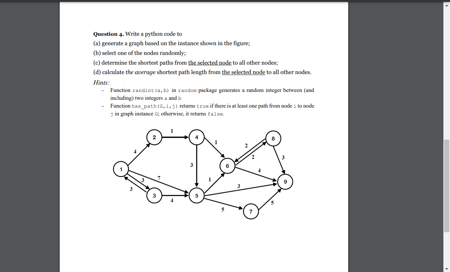 Solved Question 1. Consider the cheesecake delivery problem | Chegg.com