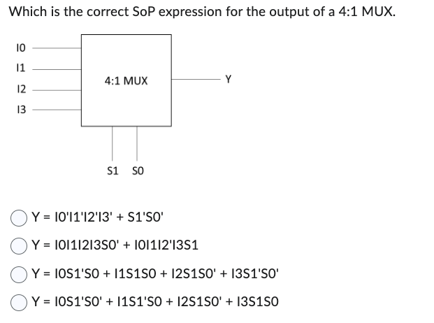 Solved Which is the correct SoP expression for the output of | Chegg.com