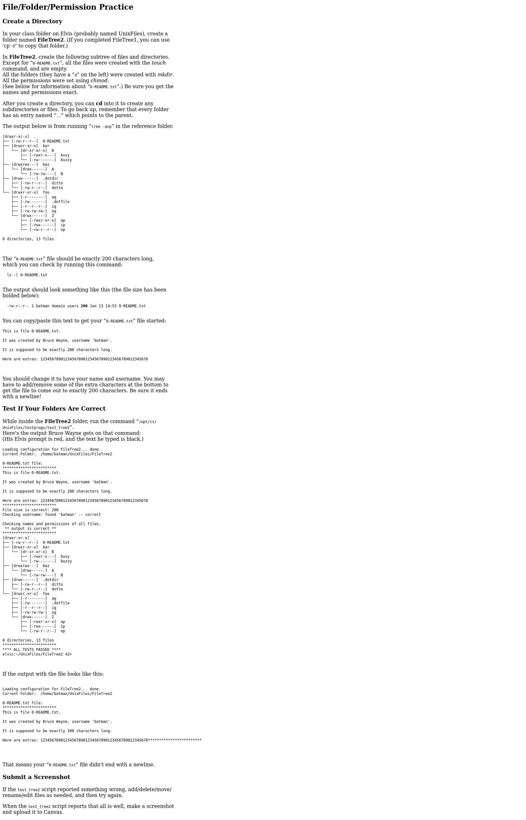 Solved File/Folder/Permission PracticeCreate a DirectoryIn | Chegg.com