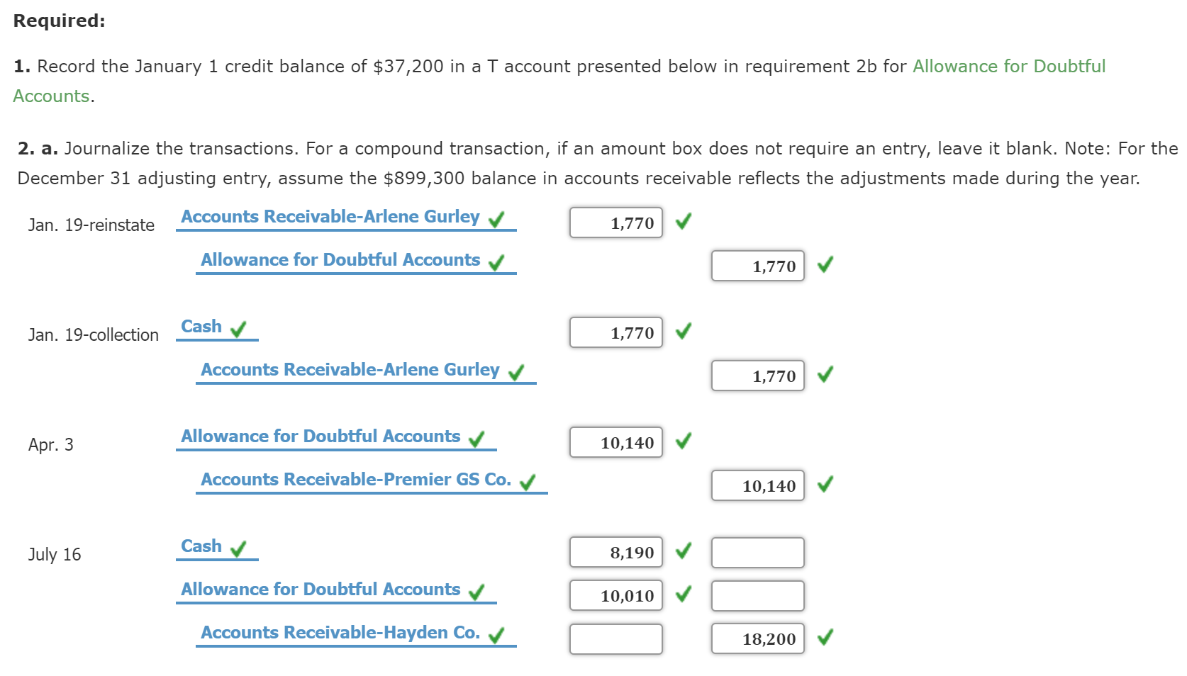 Solved Entries Related to Uncollectible Accounts The | Chegg.com