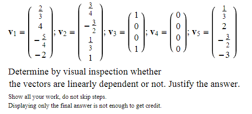 Solved V1 = 2 3 1 3 4 3 4 2 V2 2 V3 5 V5 1 3 3 1 Determine | Chegg.com