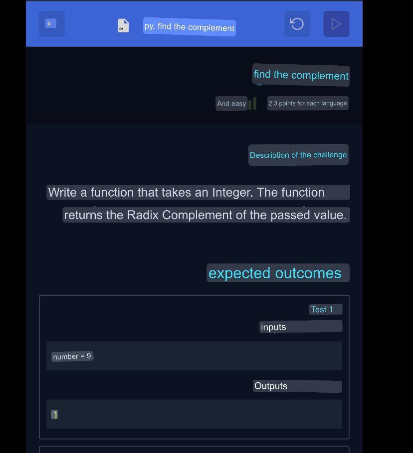 Solved ≫ " إبجاد المُكمل.pyWrite a function that takes an | Chegg.com