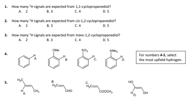 Solved 1. How many H signals are expected from 1-1 | Chegg.com