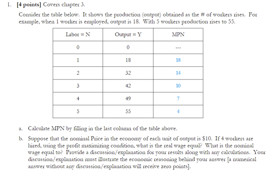 Solved [4 points] Covers chapter 3. Consider the table | Chegg.com