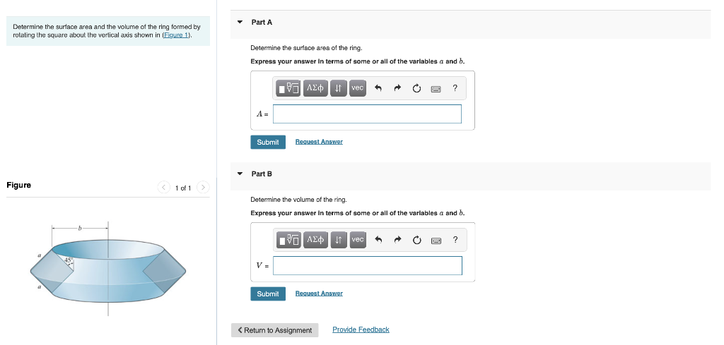 Solved Part A Determine the surface area and the volume of | Chegg.com
