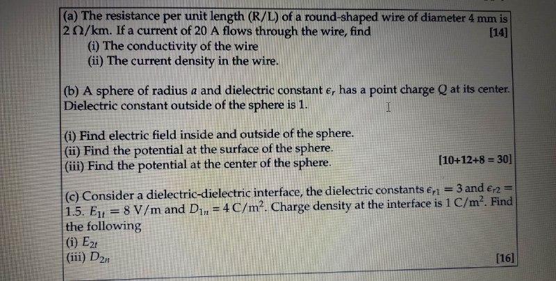 Solved (a) The resistance per unit length (R/L) of a | Chegg.com