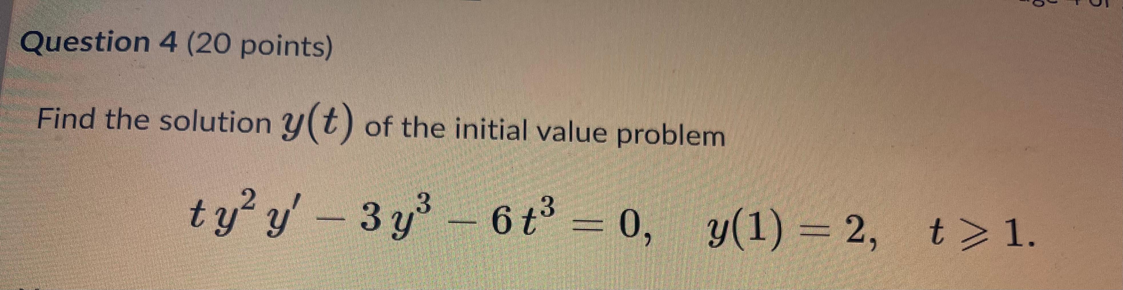 Solved Find the solution y(t) of the initial value problem | Chegg.com