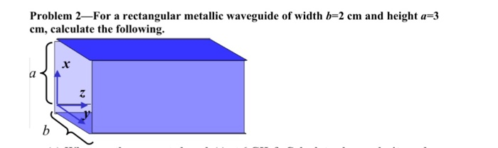 Solved Problem 2-For a rectangular metallic waveguide of | Chegg.com