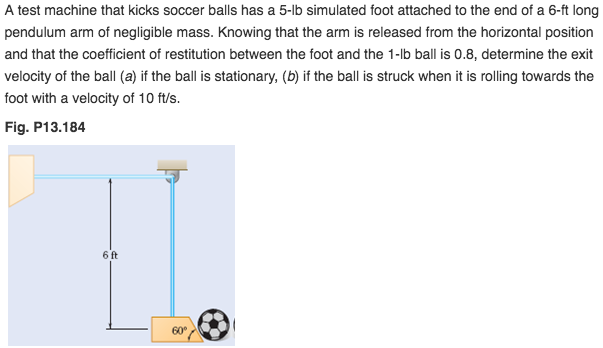 A test machine that kicks soccer balls has a 5-lb | Chegg.com
