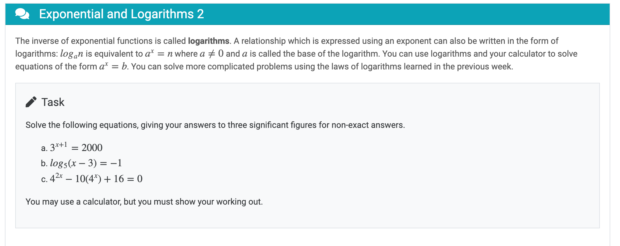 Solved Exponential and Logarithms 2 The inverse of | Chegg.com