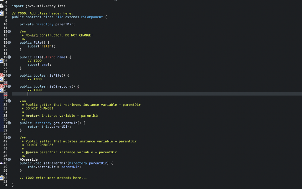 Solved Part 3: File.java The File abstract class inherits | Chegg.com