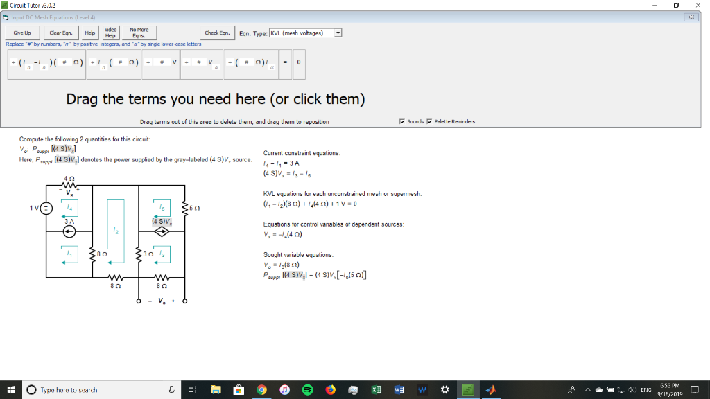 Solved -ox Circuit Tutor v3.0.2 Input DC Mesh Equations | Chegg.com