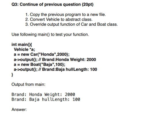 Solved c++ Answer the following two questions using the | Chegg.com