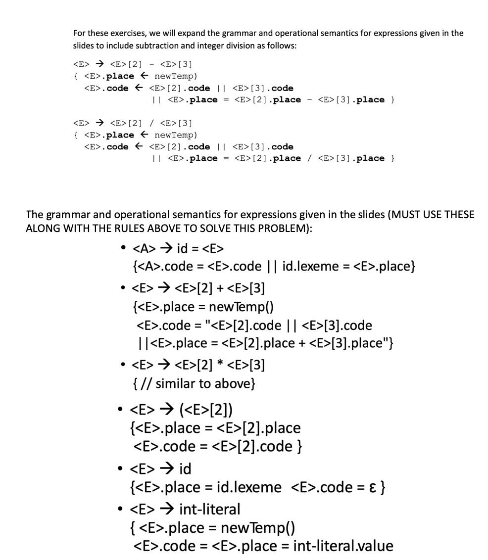 For these exercises, we will expand the grammar and | Chegg.com