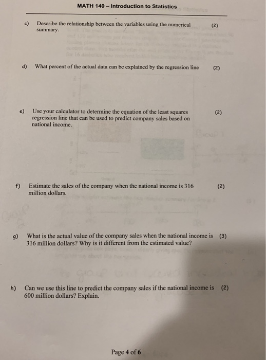 Solved MATH 140-Introduction to Statistics Describe the | Chegg.com
