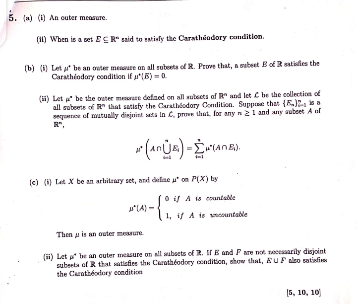Solved (ii) When is a set E⊆Rn said to satisfy the | Chegg.com