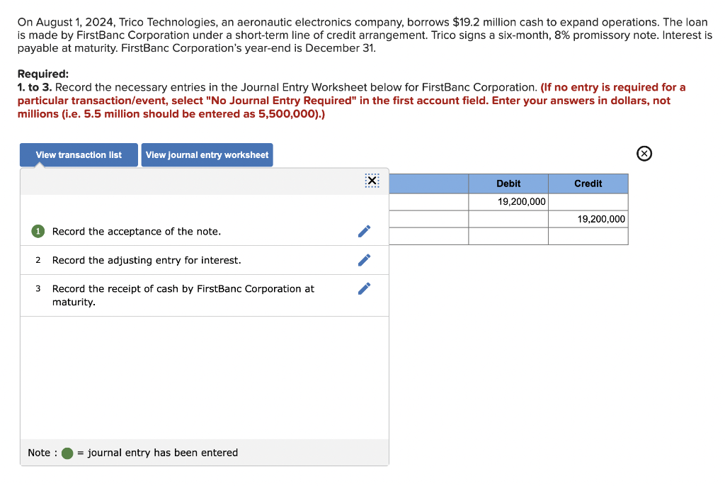 Solved On August 1, 2024, Trico Technologies, an aeronautic | Chegg.com