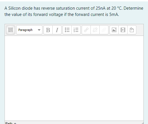 Solved A Silicon diode has reverse saturation current of | Chegg.com