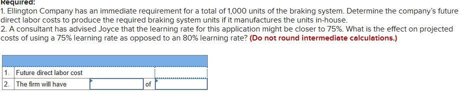 Solved Problem 8-53 (Algo) Learning Curves [LO 8-1, 8-5] | Chegg.com