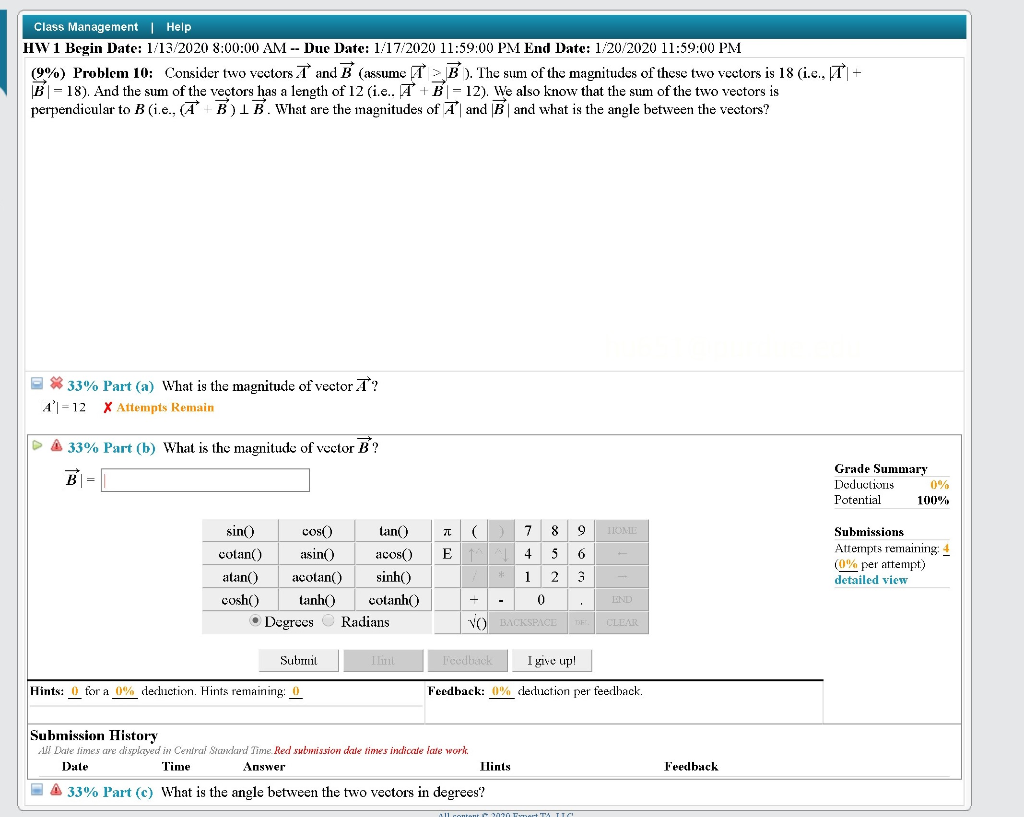 Solved Class Management | Help HW 1 Begin Date: 1/13/2020 | Chegg.com