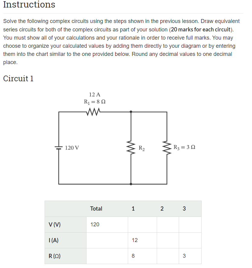 Solved Instructions Solve the following complex circuits | Chegg.com