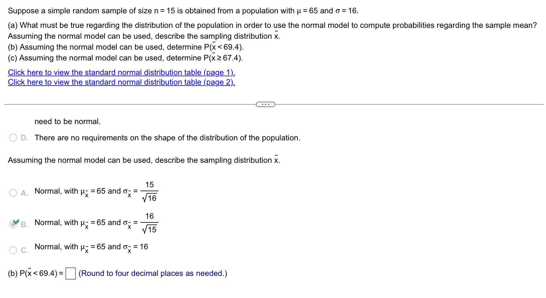 Solved Suppose a simple random sample of size n=15 ﻿is | Chegg.com